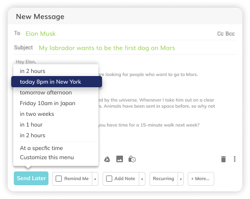 Schedule Emails To Send Later, Create Email Reminders & Recurring Email ...